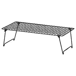 I-K-E-A GREJIG Foldable & Stackable Steel Shoe Rack Mesh Shelf Storage Organizer Stand 22 7/8x10 5/8x6 3/4 inches Black