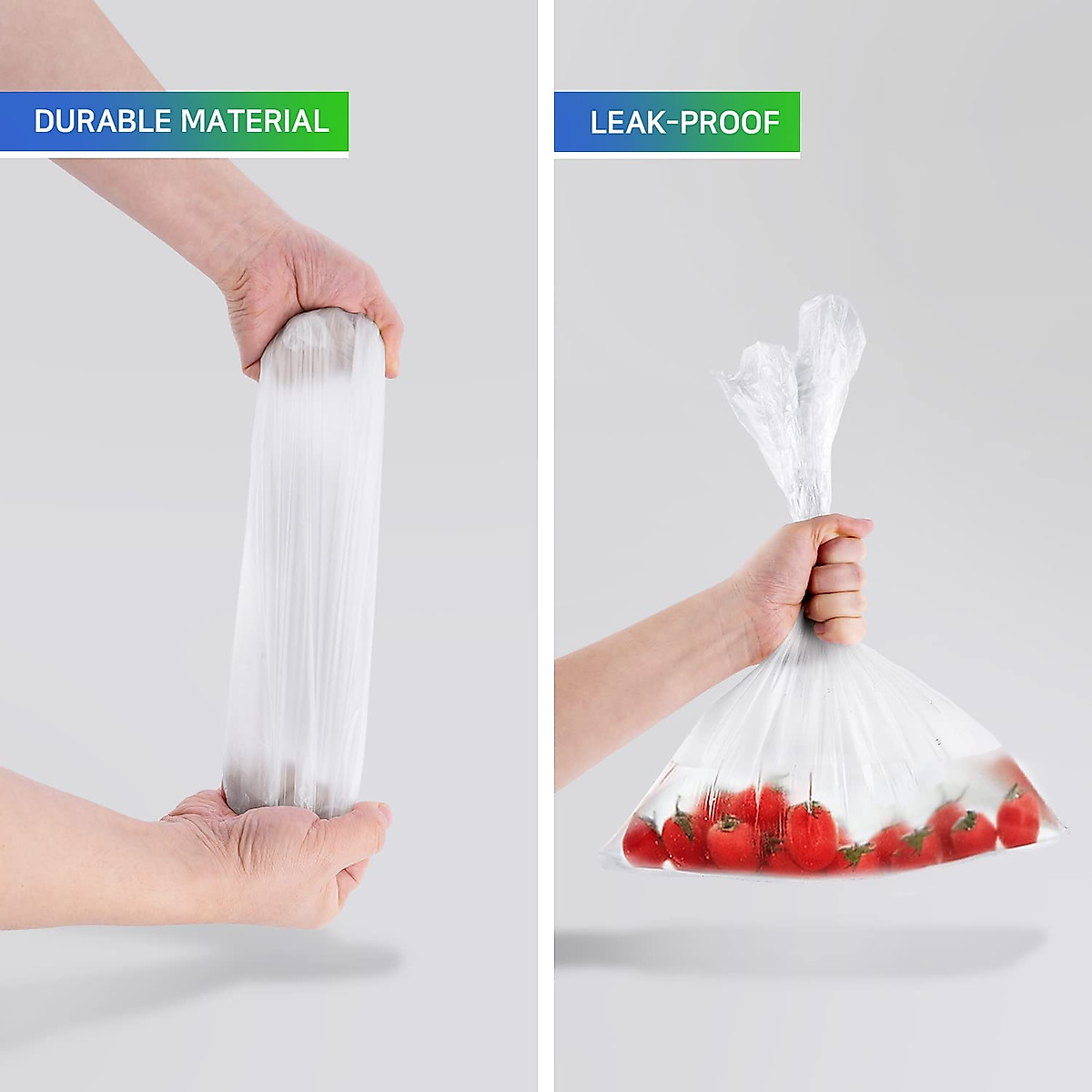 CLEANWRAP Food Storage Roll Bags (13.78 * 17.71-500 PCS) + Zipper Bag (Medium 90 Bags) | Food Plastic Bags, Mini Plastic Bags, Plastic Bread Bags, Roll Plastic Bags, Plastic Produce Bag