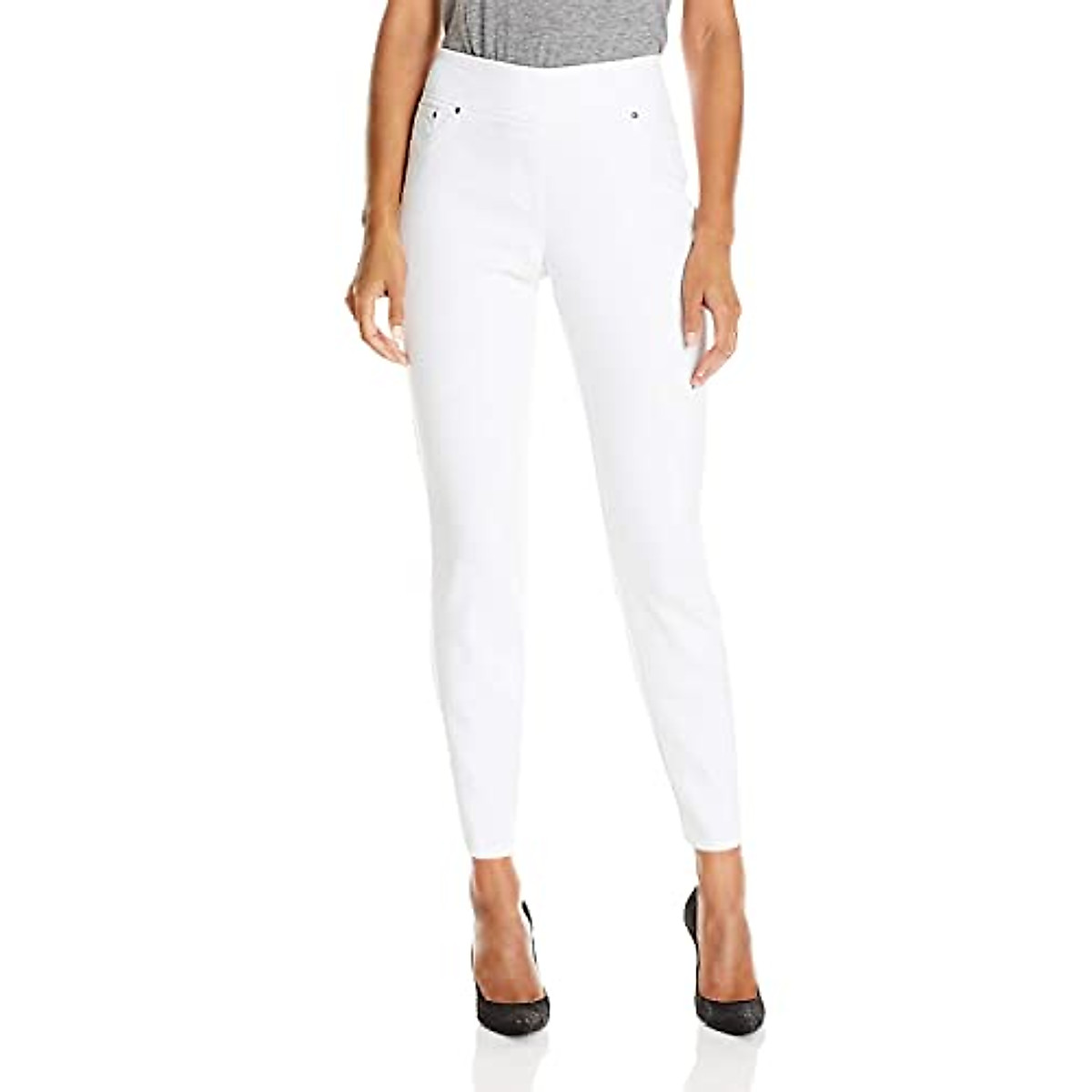 Ruby Rd. Women's Pull-on Extra Stretch Denim Jean, White, 10