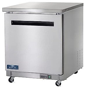 Arctic Air AUC27F 27" Single Door Work Top Undercounter Freezer, 6.5 Cubic Feet, Stainless Steel, 115v