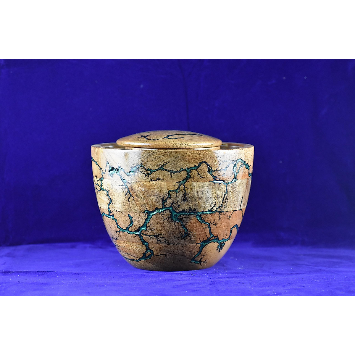 Green Round Resin Wooden Urn Box Lichtenberg Figure Resin Urn Cremation Urn for Human Ashes Adult Funeral Urn for Ashes pet Loss Gift Sympathy Gift Memorial Urn Fractal Burning Urn (up to 220 lbs)