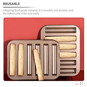 LIFKOME Biscuit Stick Baking Tray Carbon Steel Breadstick Biscotti Ladyfinger Small Muffin Cupcake Tin Tray
