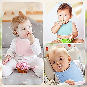 Loopeer 10 Pcs Snap Muslin Bibs Baby Bibs for Boy Girl Infants Newborns Bib Soft Snap Bibs for Teething Drooling (Colorful)