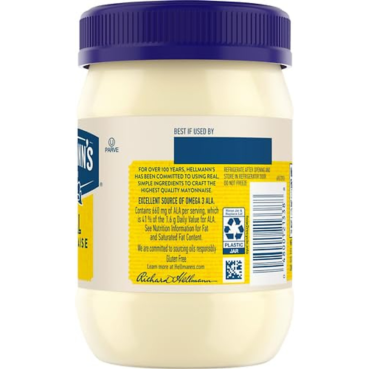 Hellmann's Real Mayonnaise Real Mayo For a Creamy Sandwich Spread or Condiment Gluten Free, Made With 100% Cage-Free Eggs 15 oz