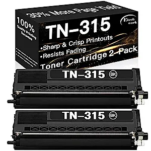 2-Pack Compatible Black Printer Toner Cartridge Used for Brother TN315 TN310BK TN315BK TN-315BK TN-310BK Use for Brother 9970CDW 9560CDW 9460CDN L4570CDWT 4570CDW 4150CDN 4140CN, Sold by Etechwork