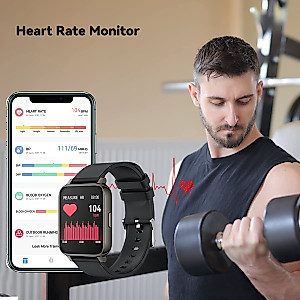 Smart Watch for Men Women IP68 Waterproof Smart watches Fitness Tracker with Blood Pressure Heart Rate Sleep Monitor, 1.69" Touch Screen Smartwatch Compatible with Android iOS Phones Step Counter