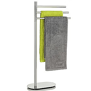 kela Free Standing Towel Rack Stand - Three Tier Organizer for Bath and Hand Towels - Study by Weight - Elegant by Design - Glossy Stainless Steel