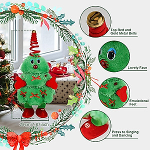 QUUREN Electric Christmas Tree Plush Toy, Singing and Dancing Christmas Toys Animated Christmas Decorations Cute Funny New Year Xmas Gifts for Family Friends Toddlers Kids