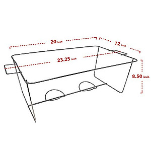 Party Essentials N512864 Chafing Racks/Wire Buffet Stands/Serving Trays Frame Food Warmer, 3 Count, Full Size Standard Chrome