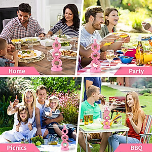 Fly Fans for Tables, Stretchable Fly Repellent Fans Indoor Outdoor Doughnut Food Fans Keep Flies Away, Portable Table Top Fly Spinner with Holographic Blades, Bug Fans for Picnic, Party, BBQ