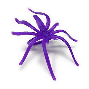 288 Bulk Halloween Spider Ring Assortment - Orange, Purple, Black, and Glow-in-the-Dark Creepy Crawly Party Favors, Treats, and Cupcake Toppers