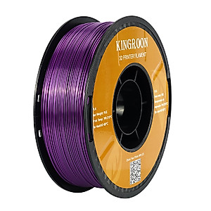 Kingroon PLA 3D Printer Filament, Dual Color Silk PLA Filament, Dimensional Accuracy +/- 0.03 mm, 1kg Spool(2.2lbs), 1.75 mm, Black Purple