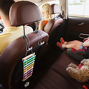 Bling Car Seat Hooks, Rhinestone Universal Organizer Hooks Car Headrest Hangers Hooks, Bag Organizers Rack and Hanger, Strong and Durable Auto Backseat Storage Hooks (B-Red)