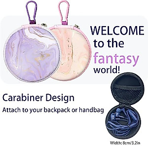 GOGOSINIS Aesthetic Earbuds Set with case for Kids for School, Wired Headphones with case and Small Size Ear Tips, Ear Buds with Cute case, 3.5mm Earphones for Smartphone and PC Laptop.(Pink-Purple)