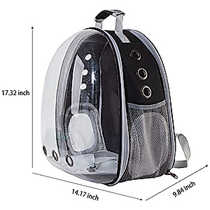 XZKING Cat Backpack Carrier Bubble Bag, Transparent Space Capsule Pet Carrier Dog Hiking Backpack, Small Dog Backpack Carrier for Cats Puppies Airline Approved Travel Carrier Outdoor Use Black