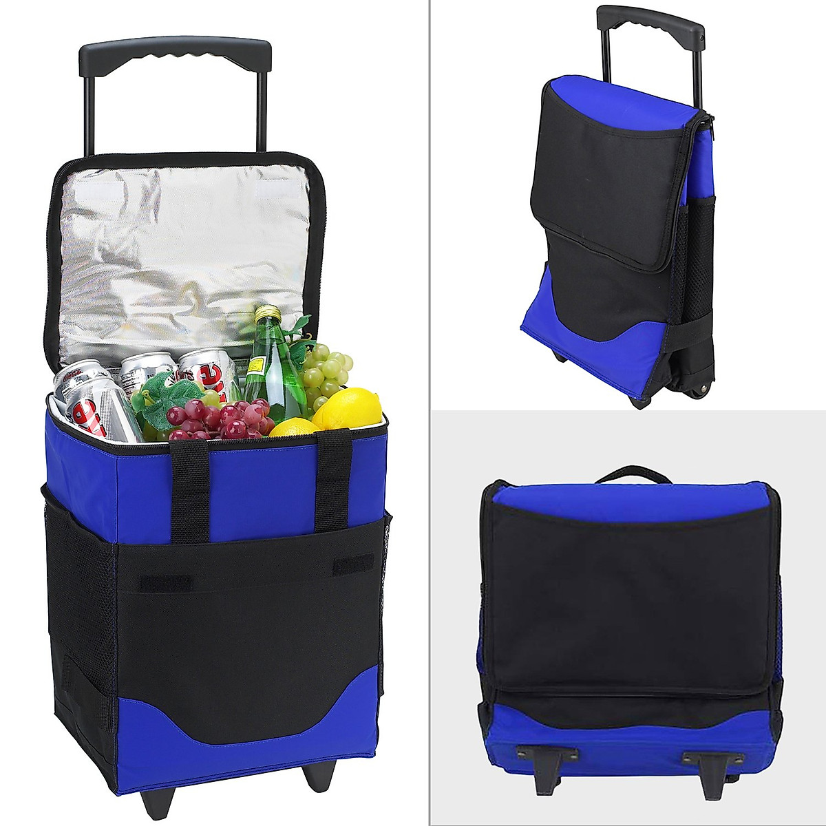 Picnic at Ascot Original 32 Can Collapsible Rolling Insulated Cooler- Designed & Quality Approved in the USA