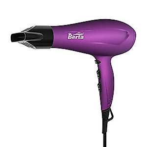 Matte Purple Hair Dryer 1875W Powerful Fast Drying Negetive Ion Blow Dryer Strong Air Flow 2 Speed & 3 Heat Settings DC Motor Plus One Concentrator
