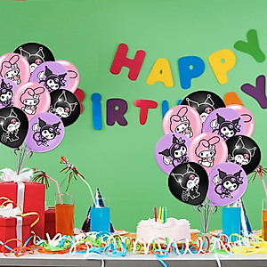 18pcs Cute Anime Balloons - Latex Balloons Anime Theme Party Decorations Supplies (A)