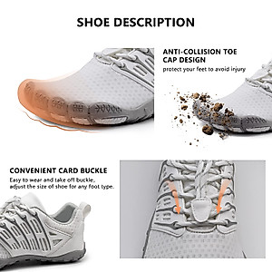 Teemie Water Shoes Mens Womens Aqua Quick-Dry Barefoot Athletic Sport Shoes for Outdoor Surfing Kayaking Walking Hiking Beach Pool Swim Rock Climbing White 40