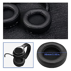 1 Pair Earpads Ear Cushions Protein Leather Memory Foam Replacement Repair Parts Compatible with Corsair Virtuoso RGB Wireless SE Headphones Black