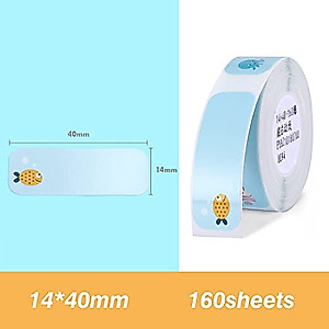 mewmewcat Thermal Printing Label Paper,Thermal Printing Label Paper Barcode Price Size Name Blank Labels Waterproof Tear Resistant 14 * 40mm 160pcs/roll for Home Organizer Supermarket Store Catering
