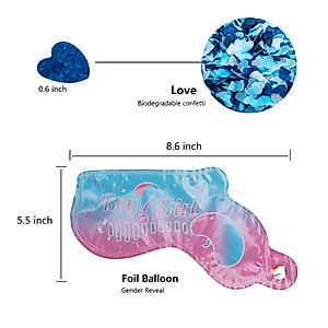 SANERYI Gender Reveal Confetti Balloon Salute Gun, He or She (Set of 10) Baby Boy or Girl Party Supplies Decoration (10 Blue)