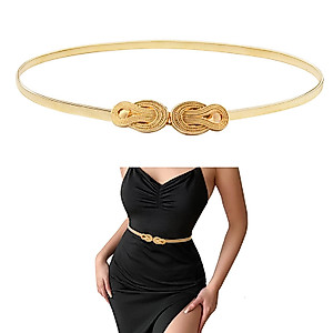 E-Clover Womens Fashion Metal Stretch Waist Skinny Belt Waistband (Style1)