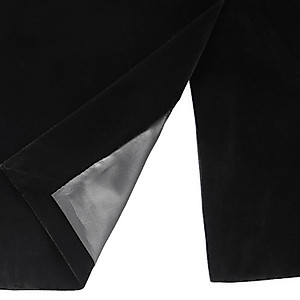 Mens Velvet Blazer Slim Fit Suit Jacket for Men Peaked Lapel One Button Tuxedo Blazer Wedding Prom Dinner Black