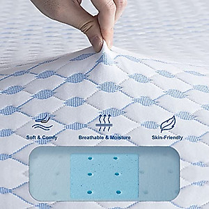 Maxzzz 3 Inch Mattress Topper Full Size Memory Foam Gel Infused Toppers, High Density Firm Mattress Pad with Removable Soft Cover, Certipur-Us & Oeko-Tex Certified