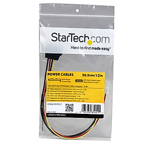 StarTech.com 12in SATA to LP4 Power Cable Adapter F/M - SATA to LP4 Power Adapter - SATA Female to LP4 Male Power Cable - 12 inch (LP4SATAFM12)