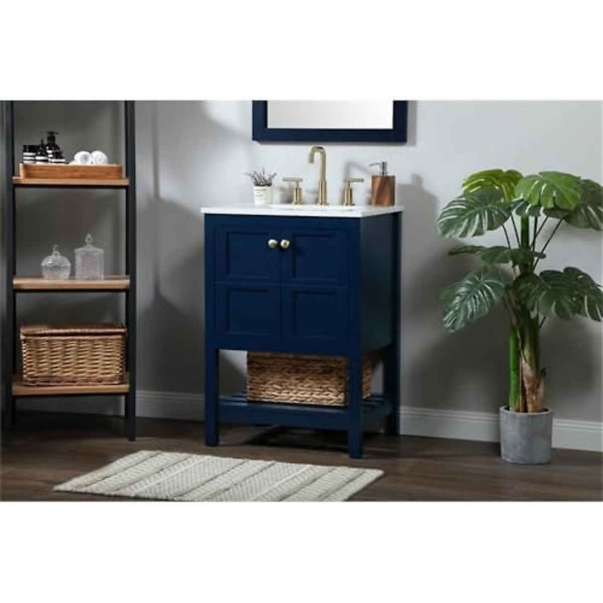 Elegant Kitchen and Bath 24 inch Single Bathroom Vanity Cabinet - Blue