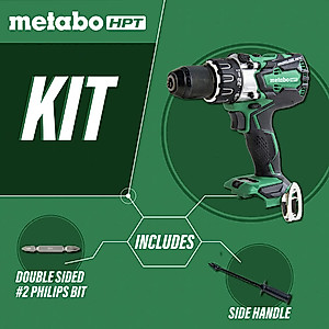 Metabo HPT 18V Cordless Brushless Driver Drill - Tool Only | No Battery | 1, 205 In/Lbs of Turning Torque | Reactive Force Control | 1/2" Keyless All-Metal Chuck | Lifetime Tool Warranty | DS18DBL2Q4