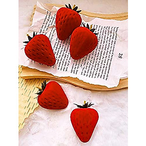 Strawberry Ring Box Strawberry Shaped Velvet Ring Jewelry Storage Box Gift Box,Ring Earrings Jewelry Counter Display Props