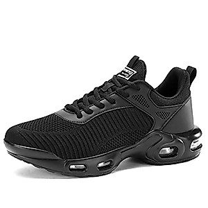 Mens Running Shoes Lightweight Breathable Air Walking Tennis Shoes Comfort Work Fashion Basketball Sneakers Trainers Black