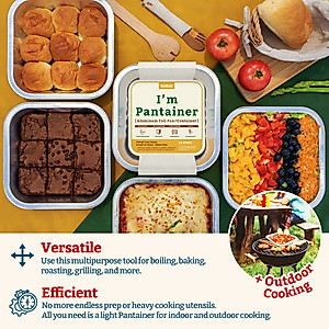 8 Inch Square Baking Pans (15 Pack) | Disposable Aluminum Foil Pans | 3X Thicker Tin Food Containers for Oven, Freezer | Reusable Trays for Cooking | Deep Bakeware for Casserole, Lasagna, Cake, Pie