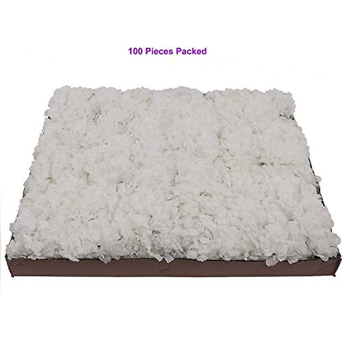 Floral Home Silk Carnation Picks | Artificial Flower Heads for Weddings, Decorations, DIY Decor and More (3.5" White Carnation Heads, 5" Stems), Pack of 100