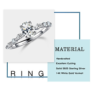 MOOSEA Moissanite Engagement Rings for Women, 1.5ct Oval Cut D Color VVS1 Clarity Lab Created Diamond Wedding Rings 14K White Gold Vermeil Solid Moissanite Solitaire Ring for Women Gifts