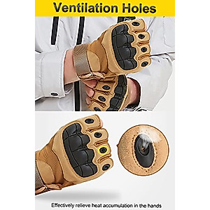 SUJAYU Tactical Gloves for Men, Fingerless Gloves Men for Airsoft Gun, Survival Gloves Combat Gloves Airsoft Gloves Driving Gloves Men Motorcycle Gloves for Men (Black, Large)