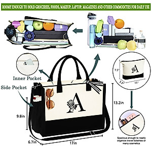 YOOLIFE Gifts for Women, Birthday Gifts for Women, Teacher Gifts, Birthday Gifts for Her Friend Teacher Mom Sister, Gifts for Women, Wife Gift, M Initial Tote Bag