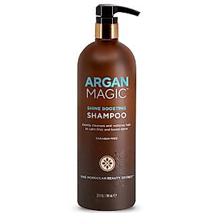 Argan Magic Shine Boosting Shampoo - Gently Cleanses and Restores Hair to Calm Frizz and Boost Shine | Made in USA, Paraben Free, Cruelty Free (1 Pack)