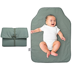 Natemia Portable Diaper Changing Pad - Light, Soft & Machine Washable Percale Cotton Foldable Baby Changing Mat