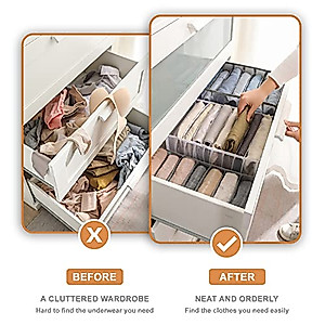 MJRASG 2 PCS Wardrobe Clothes Organizer for Folded Clothes 12 Grids Washable Wardrobe Clothes Storage Organizer for Closet and Drawers, white