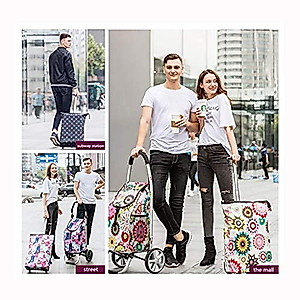 NEOCHY Trolleys,Shopping Cart Folding Shopping Cart Portable Tug Bag Trolley Shopping Cart Travel Storage Bag Luggage Bag Grocery Cart