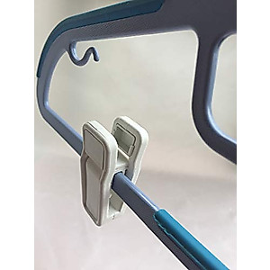 20Pieces Hanger Clips Finger Clips Clothes Pin on Slim-line Velvet Hangers Add Strong Pinch Grip Clips to Your Hangers Easily Clip On Pants Skirts Hanger Clips-Removable (Creamy White+White)