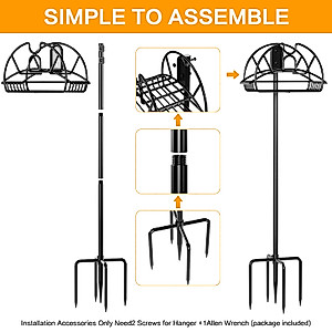 Garden Hose Stand, LIVOD Heavy Duty Water Hose Holder for Outside, Detachable Garden Hose Holder Freestanding for Water Hose Storage, Garden Hose Reels Organizer for Lawn & Yard