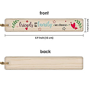 Wooden & Antique - Friends are The Family we Chose - Wooden Bookmarks, Custom Wooded Signed Bookmarks for Women, Book Markers for Men, Bookmarks for Book Lovers.