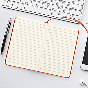 Notepad, Rounded Corners No Fluorescent Agent Strap Notebook, for Diary Writing(orange)