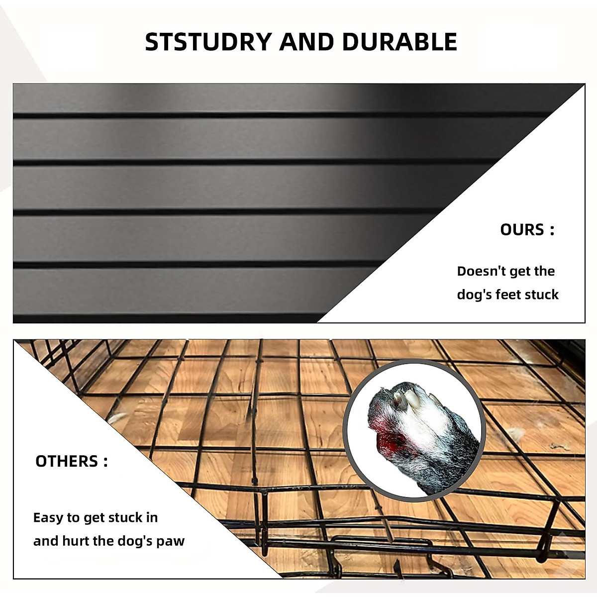 45'' Heavy Duty Dog Crate for Large Dogs, Indestructible Escape Proof Dog Cage with Self-Locking Latch, Large Indoor Dog Kennel with Double Door for High Anxiety Dogs