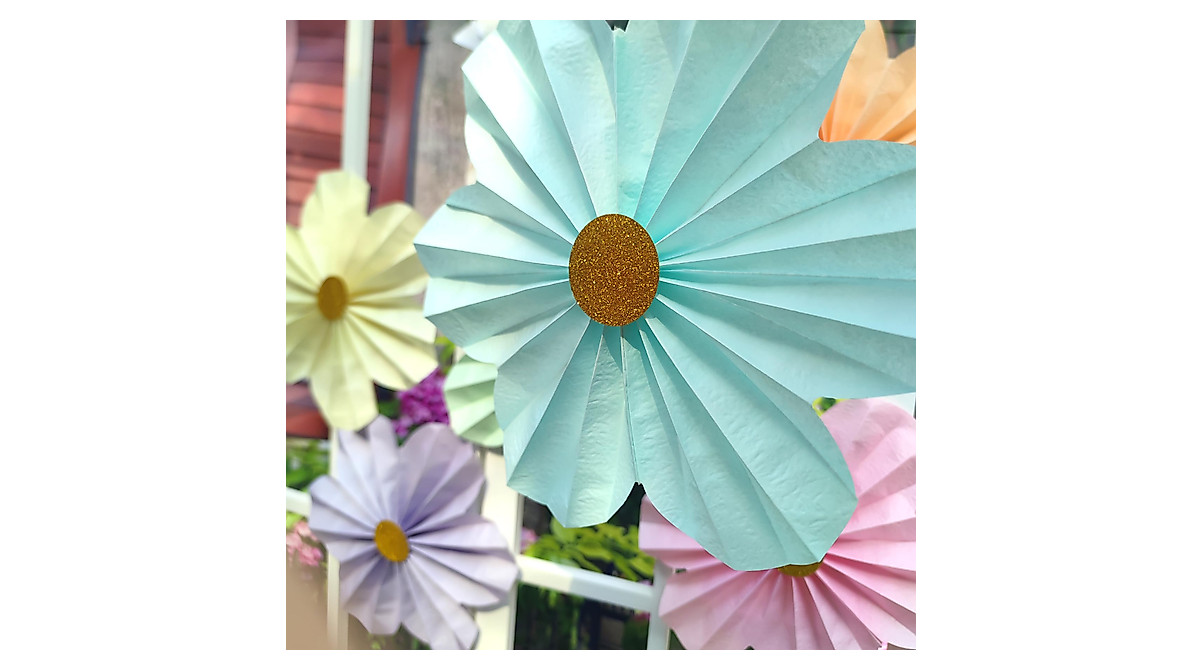 Mybbshower 12" Paper Flower Fans for Weddings & Events
