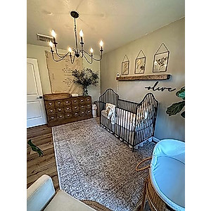 Hauteloom Holi Collection Antebi - Machine Washable Oriental Persian Living Room Kitchen Bedroom Dining Room Area Rug - Neutral Vintage Distressed Boho Style - Beige, Brown, Cream - 7'10"x10'3"